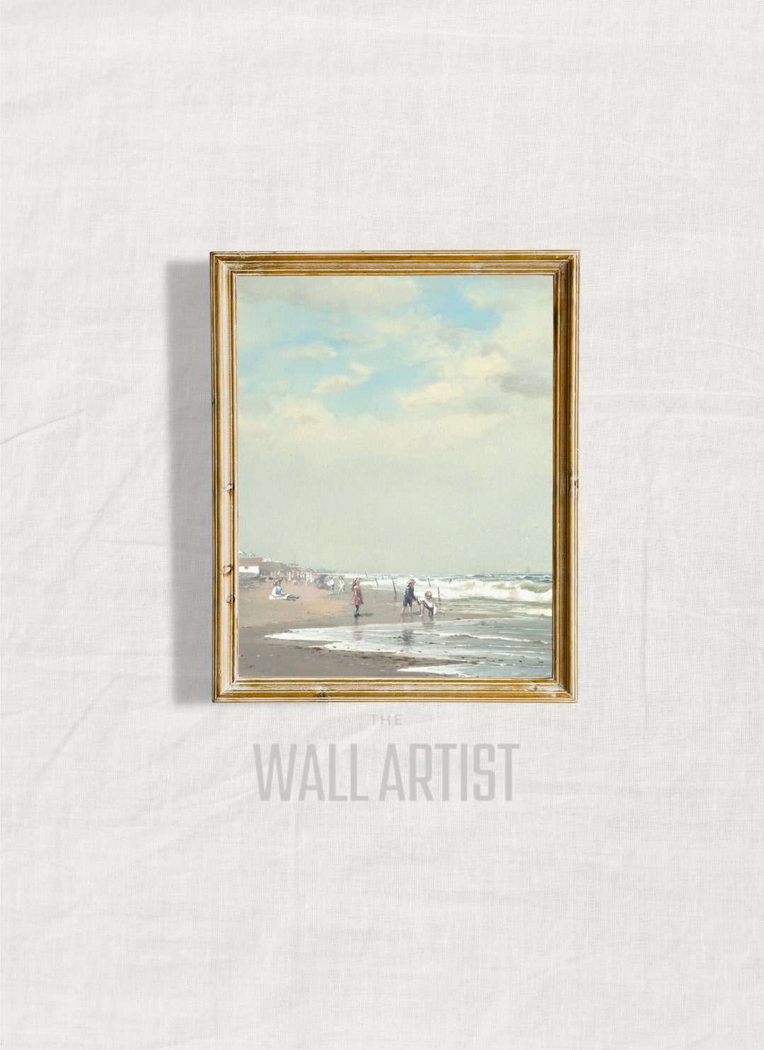 Vintage Beach Day Printable Art Antique Coastal Scene Instant Download ...