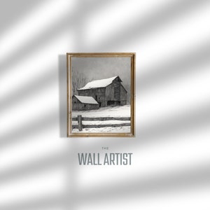 Vintage Barn Landscape | Instant Printable Download | Rustic Farmhouse ...