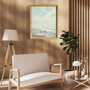 Vintage Beach Day Printable Art Antique Coastal Scene Instant Download ...