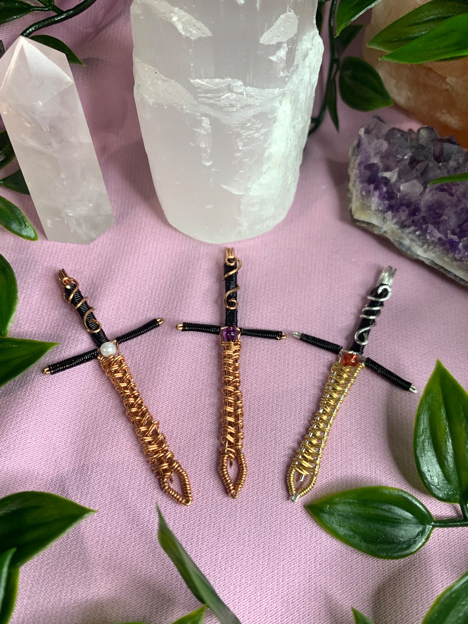 Wire Wrap Sword Pendant Necklace - Etsy