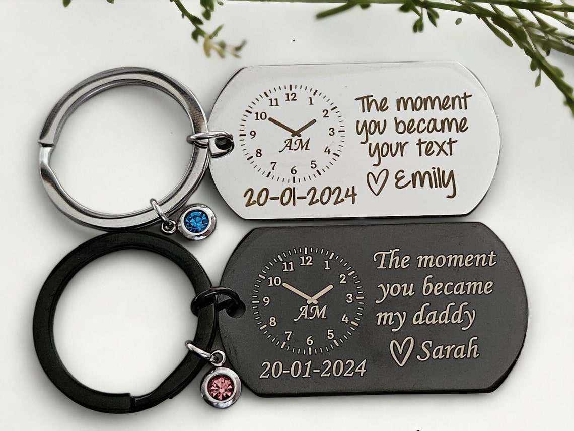 The Moment You Became My Daddy Keychain First Dad New Dad Keychain New ...