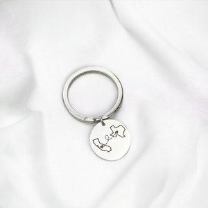 Personalised Country Keychain Two Home Keyring State Keychain Long ...