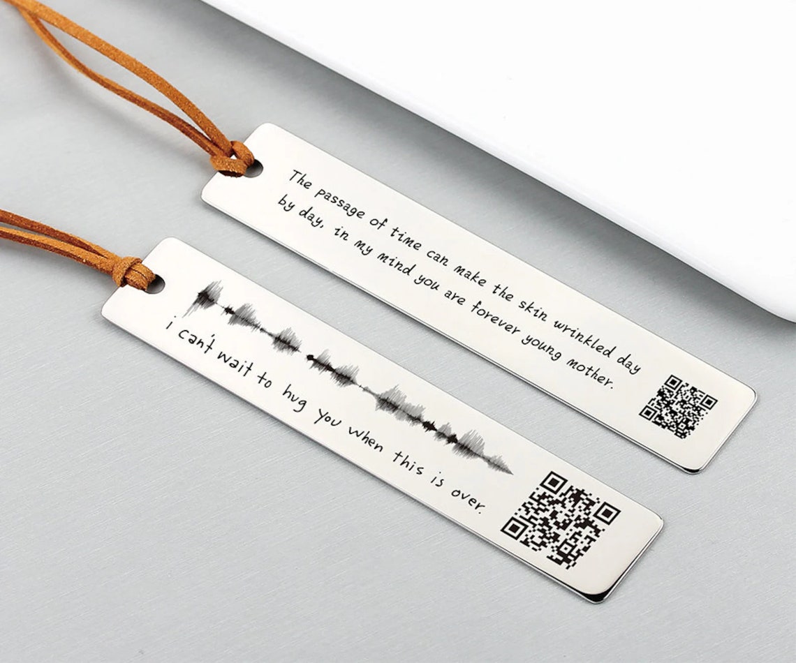 Personalised Bookmark Customised QR Code Music Code Bookmark Engraved ...