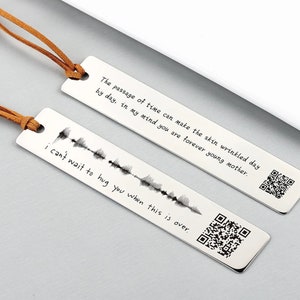 Personalised Bookmark Customised QR Code Music Code Bookmark Engraved ...