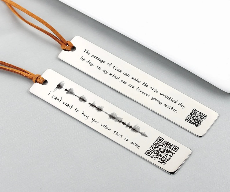 Personalised Bookmark Customised QR Code Music Code Bookmark Engraved ...