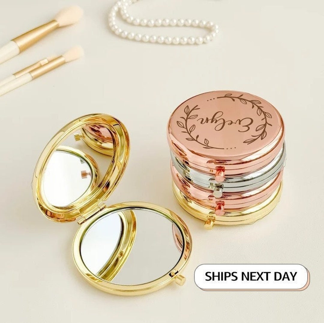 Personalised Mirror Engraved Compact Mirror Bridesmaid Gift Wedding ...