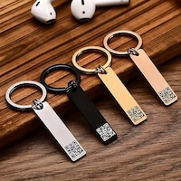 Keychain With Custom QR Code, Plexiglass, Personalized, Laser Engraved ...