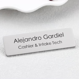 Personalised Name Badge Custom Name Tag Brooch Name Tag Staff ID Pin ...