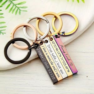 Personalised Bar Keychain Engraved Keyring Personalised Bar Keyring ...