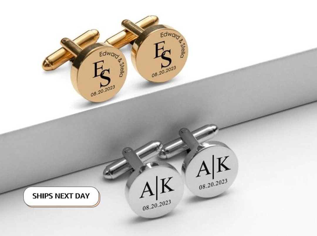 Personalised Cufflinks for Men Dad Husband Groom Cufflinks Set Custom ...