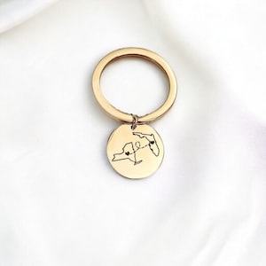 Personalised Country Keychain Two Home Keyring State Keychain Long ...