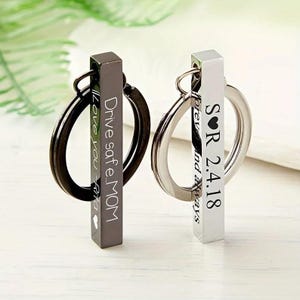 Personalised Bar Keychain Engraved Keyring Personalised Bar Keyring ...