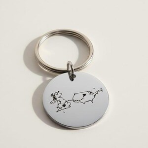 Personalised Country Keychain Two Home Keyring State Keychain Long ...