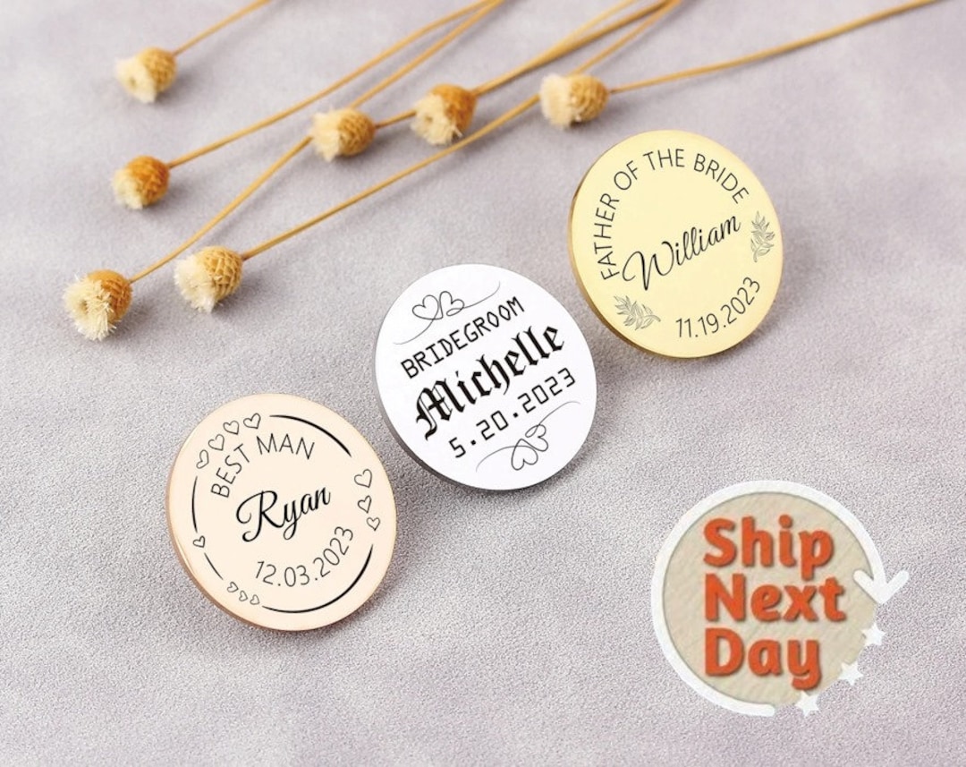 Customised Brooch Pin Logos, Wedding Pins, Personalised Initial Name ...