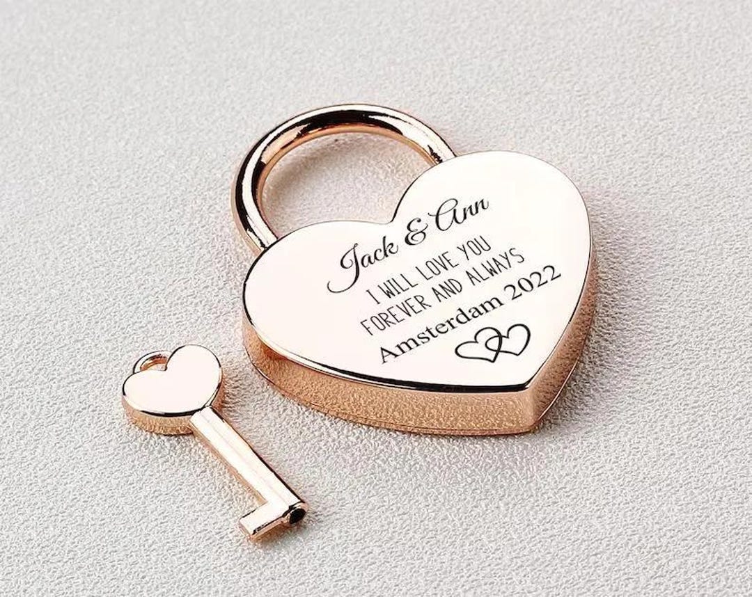 Heart Love Lock With Key, Personalised Lock for Love, Love Locks ...