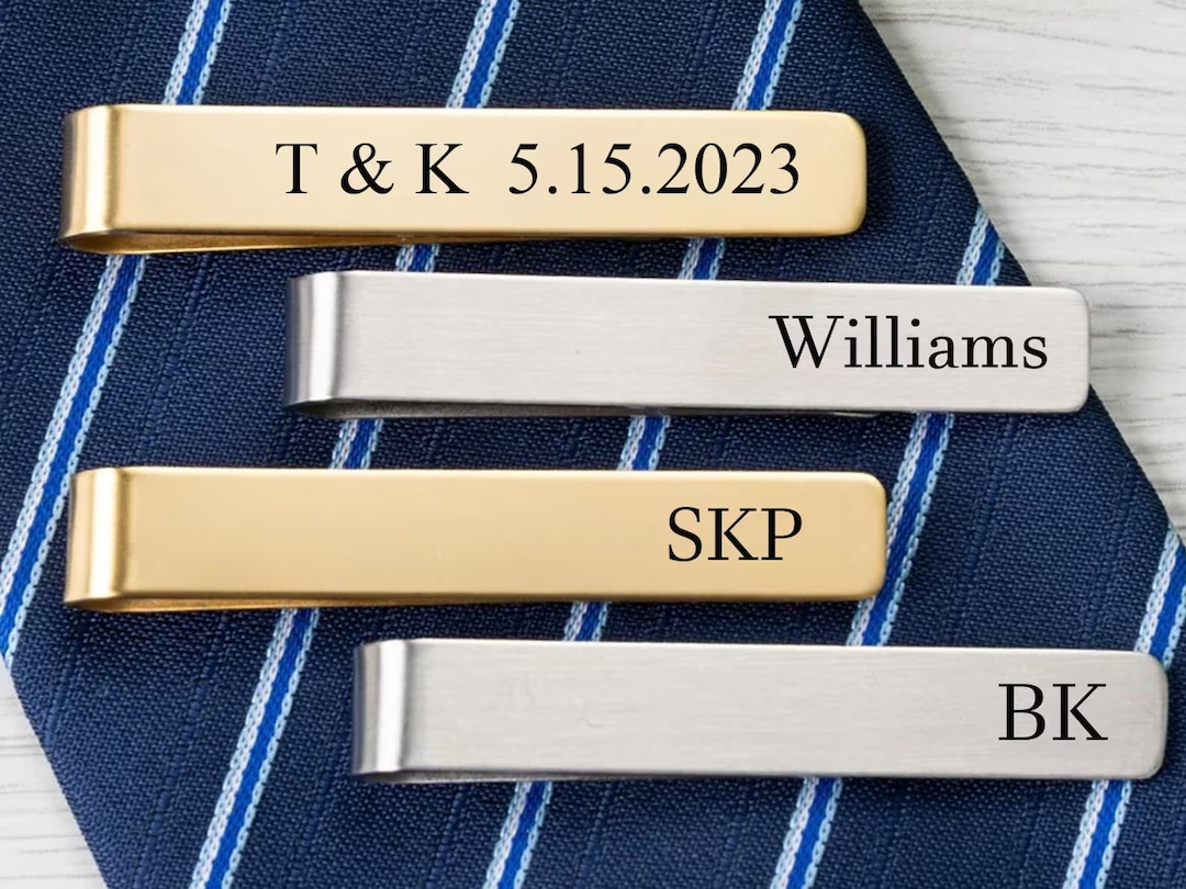 Personalised Tie Clip Engraved Tie Clip Men Tie Clip Bar Gift for Him ...