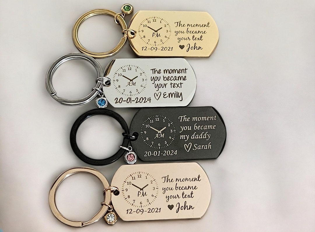 The Moment You Became My Daddy Keychain First Dad New Dad Keychain New ...