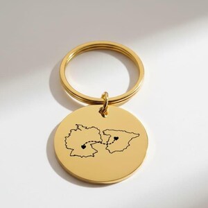 Personalised Country Keychain Two Home Keyring State Keychain Long ...