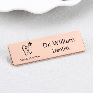 Personalised Name Badge Custom Name Tag Brooch Name Tag Staff ID Pin ...