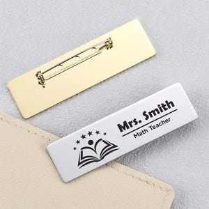 Personalised Name Badge Custom Name Tag Brooch Name Tag Staff ID Pin ...