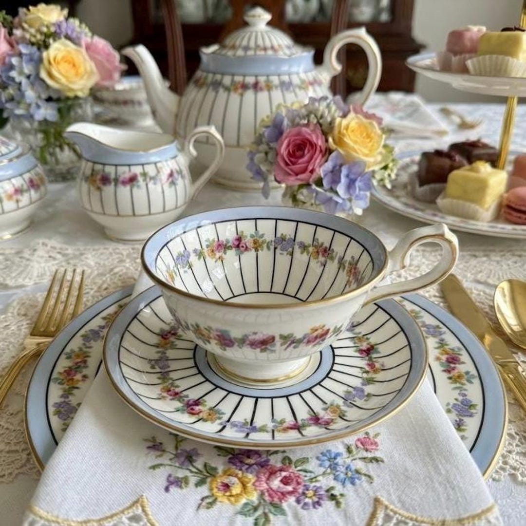 Antique 1920s Crescent China England – Hand-finished Floral Teacup ...