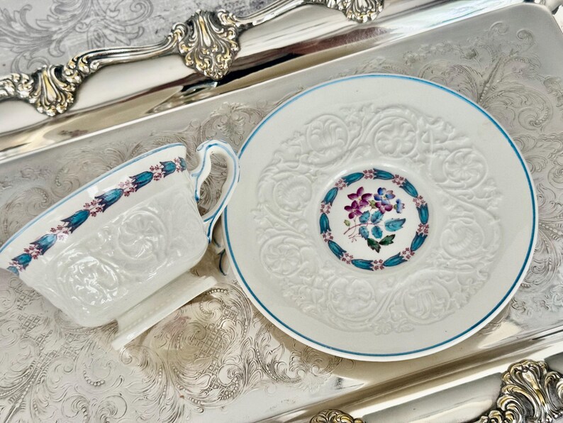 Vintage Wedgwood Patrician “morning Glory” Embossed Teacup & Saucer ...