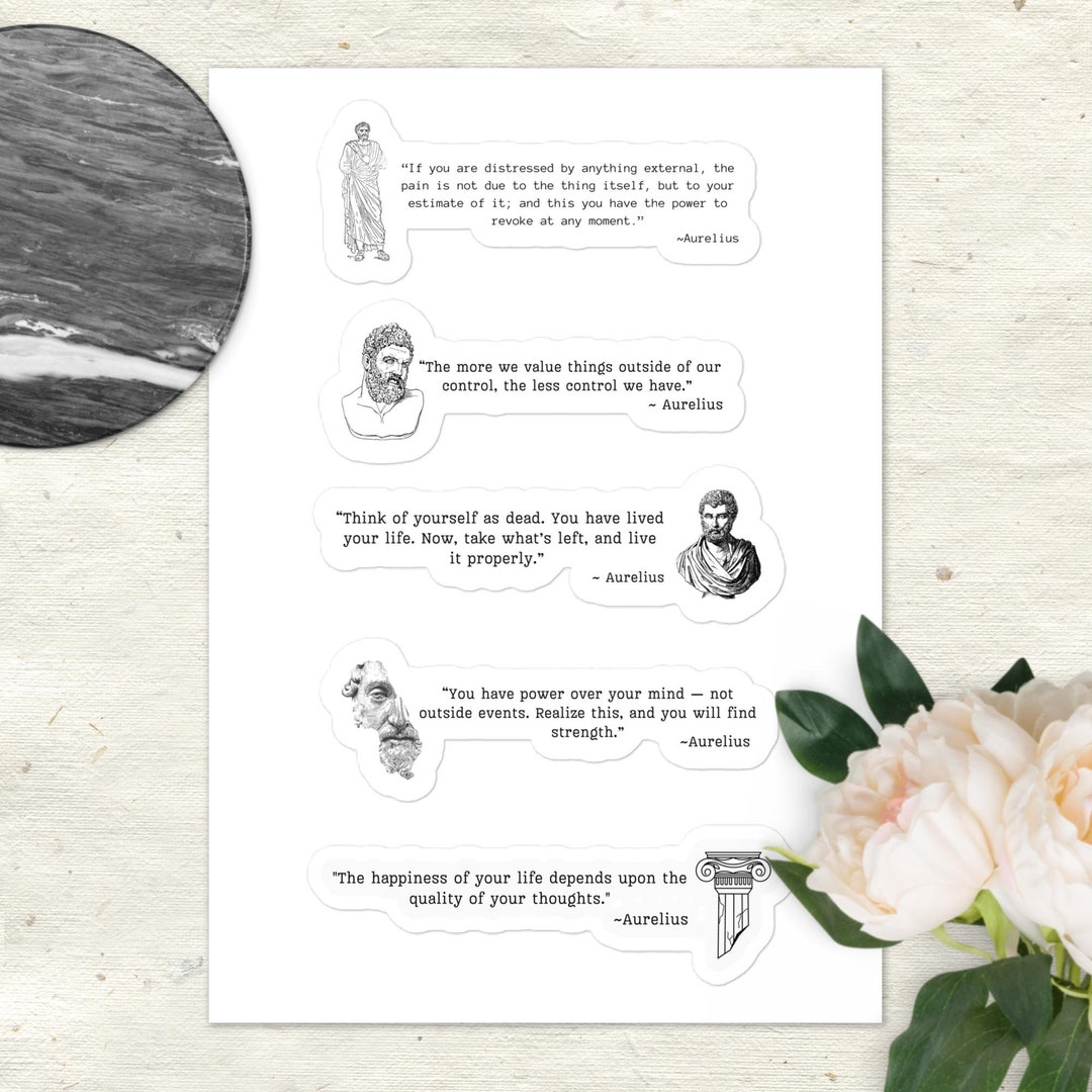 Marcus Aurelius Laptop and Journal Sticker Stoic Quotes (5 Pack Medium ...