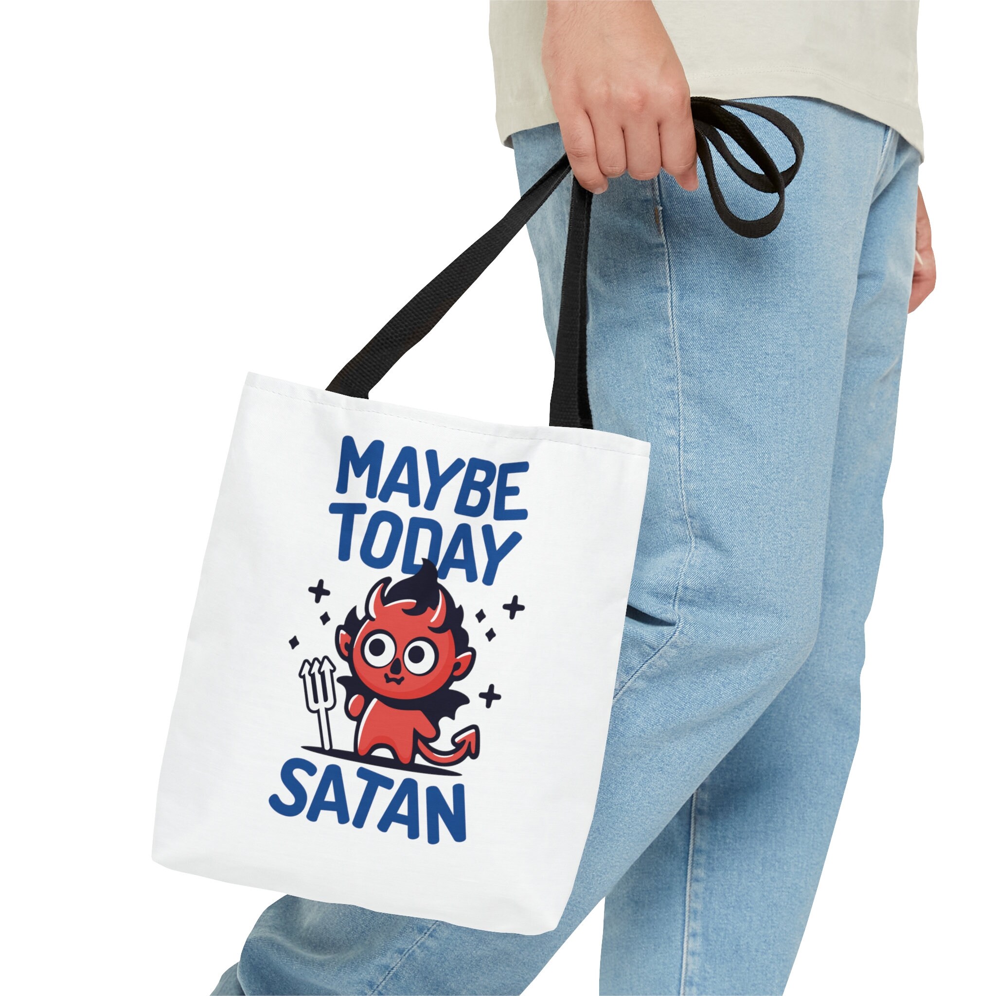 Cheeky Devil Cartoon Tote Bag - Durable Beach & Town Bag in 3 Sizes | Large Graphic Tote ...
