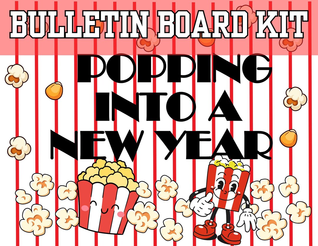 Popping Into a New Year Bulletin Board Kit - Etsy