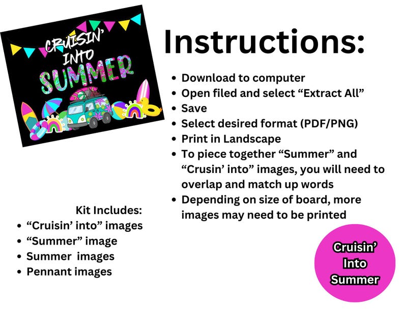 Cruisin' Into Summer Bulletin Board Kit - Etsy