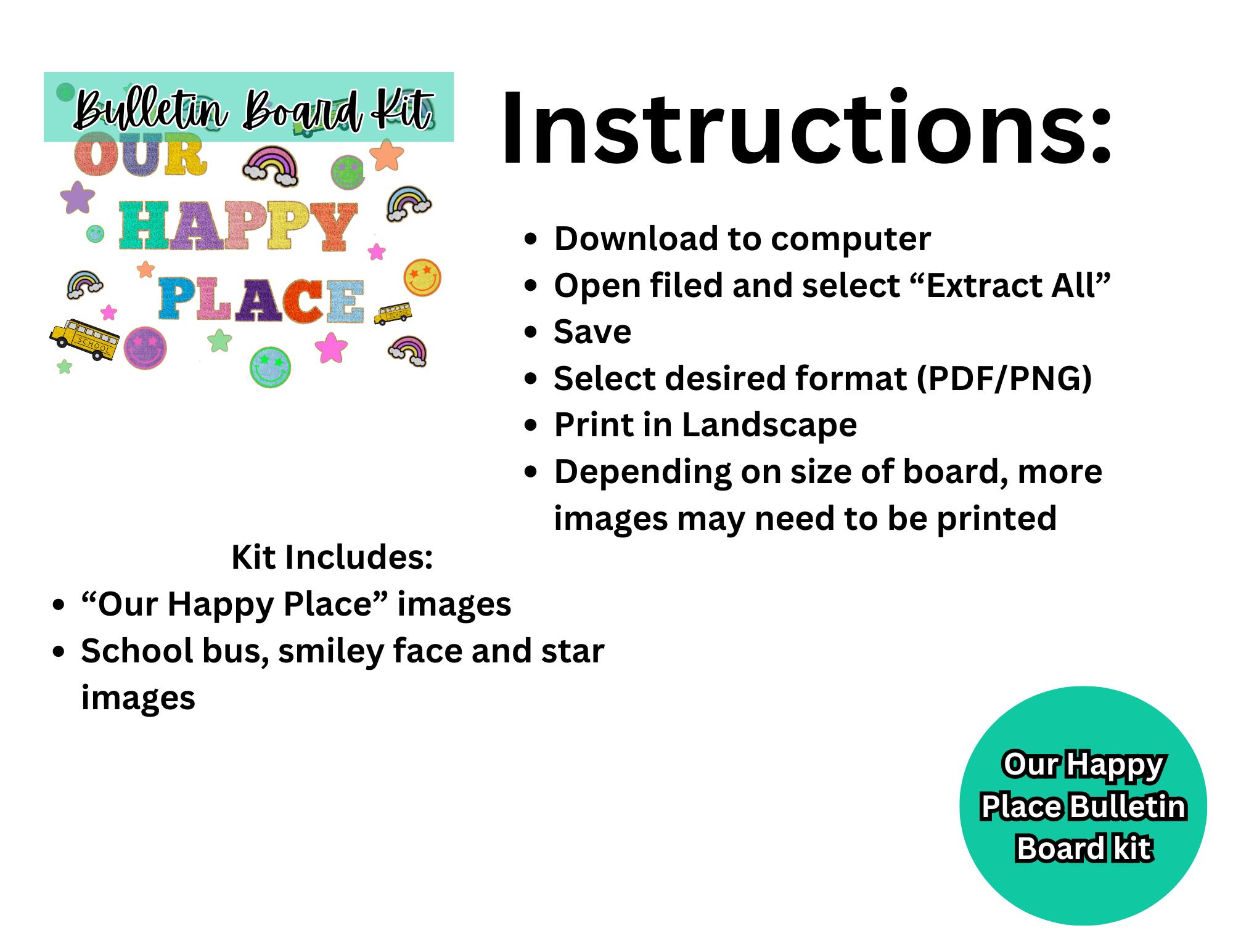 Our Happy Place Bulletin Board Kit - Etsy