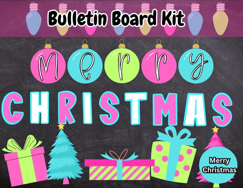 Merry Christmas Ornament Bulletin Board Kit - Etsy