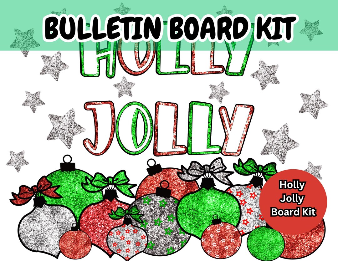 Holly Jolly Bulletin Board Kit - Etsy