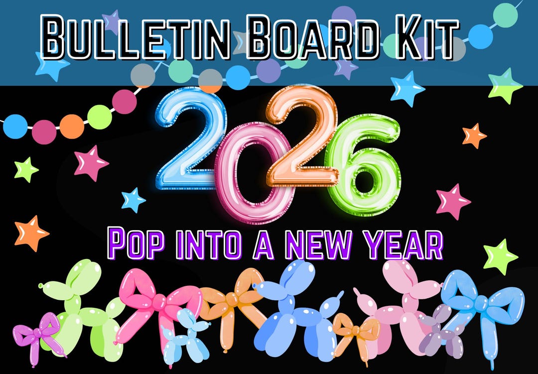 Pop Into a New Year Bulletin Board Kit - Etsy