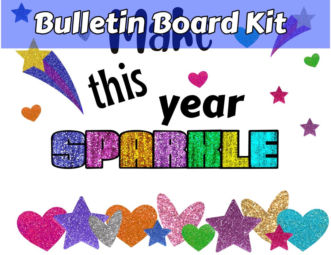Make This Year Sparkle Bulletin Board Kit - Etsy
