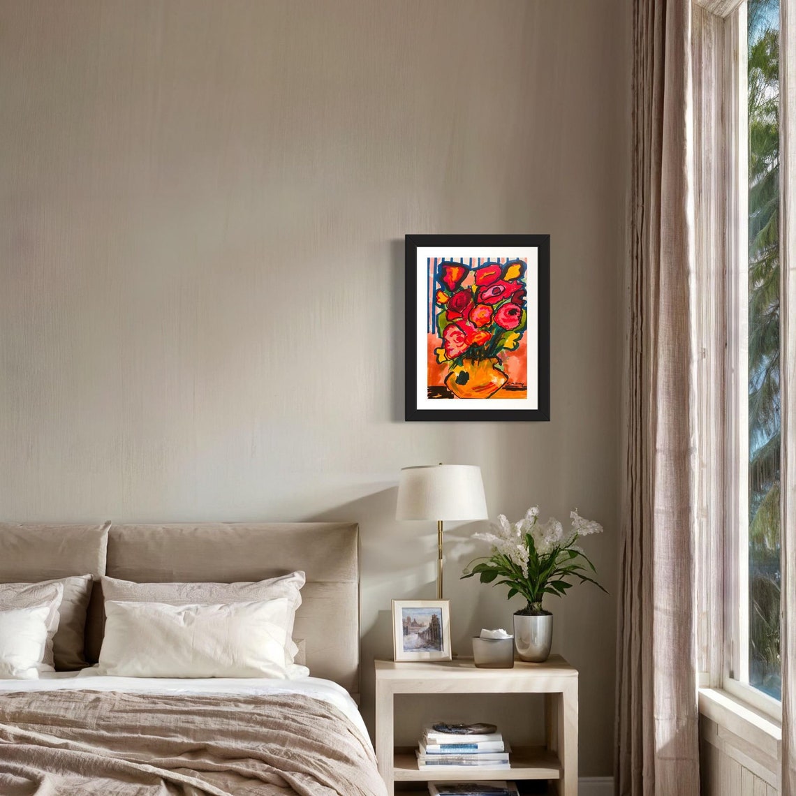 Whimsical Original Abstract Floral Painting 8.5 X 6 - Etsy