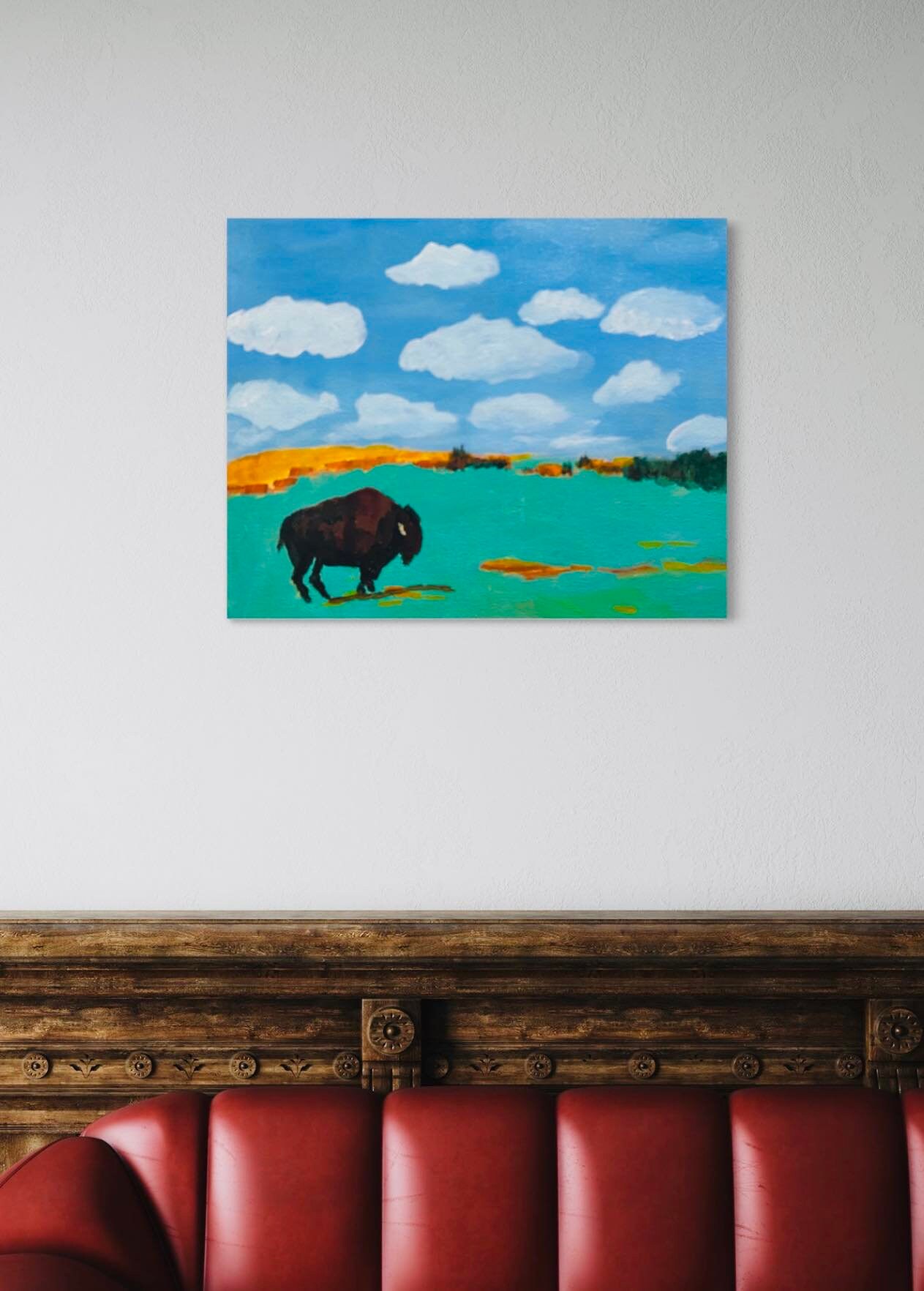 Acrylic Original Bison Painting on Canvas, 16 X 20 - Etsy