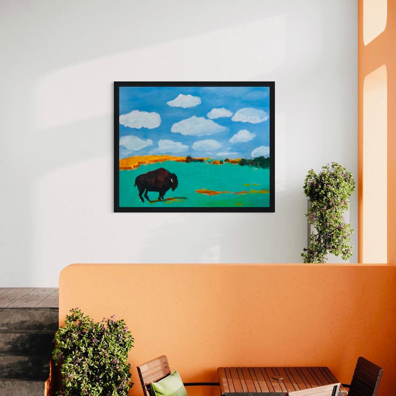 Acrylic Original Bison Painting on Canvas, 16 X 20 - Etsy
