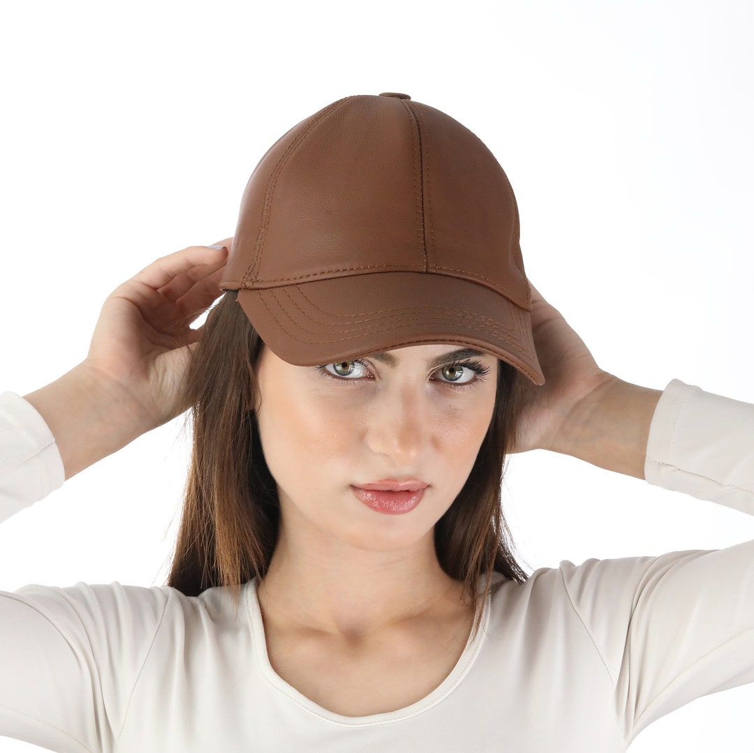 Brown Leather Baseball Capadjustable Leather Capleather Hat - Etsy