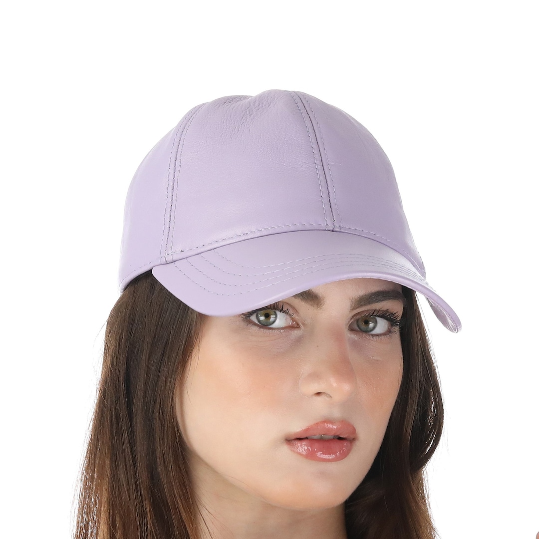 Purple Leather Baseball Cap,adjustable Leather Cap,leather Hat, Unisex ...