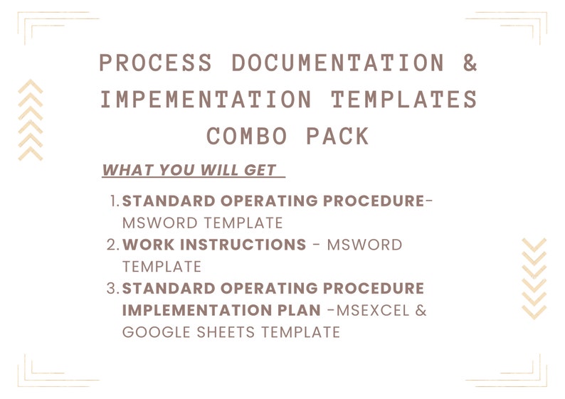 Standard Operating Procedure Template Work Instructions - Etsy