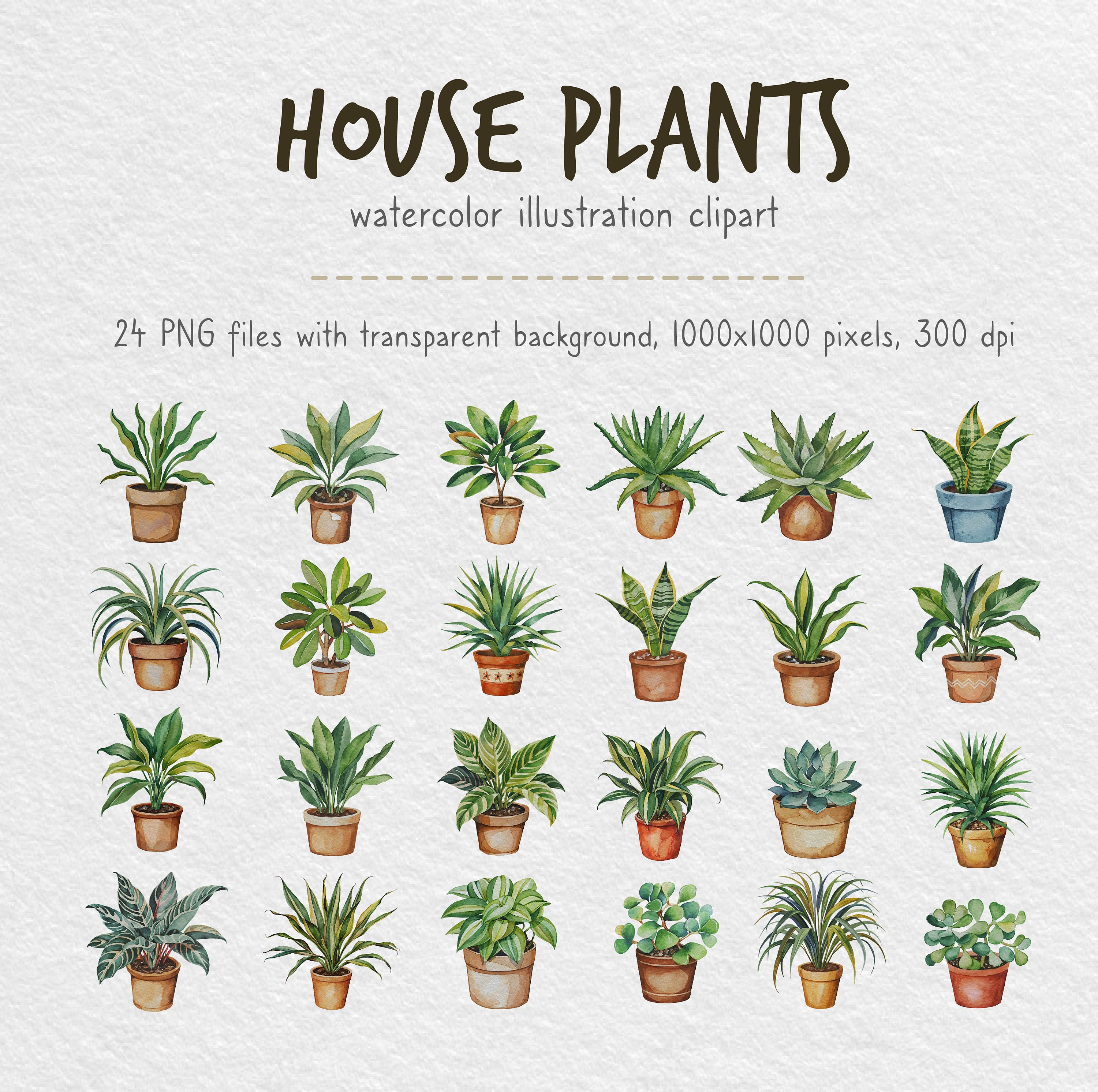 Watercolor Greenery Clipart Bundle. Botanical PNG Digital Collection ...