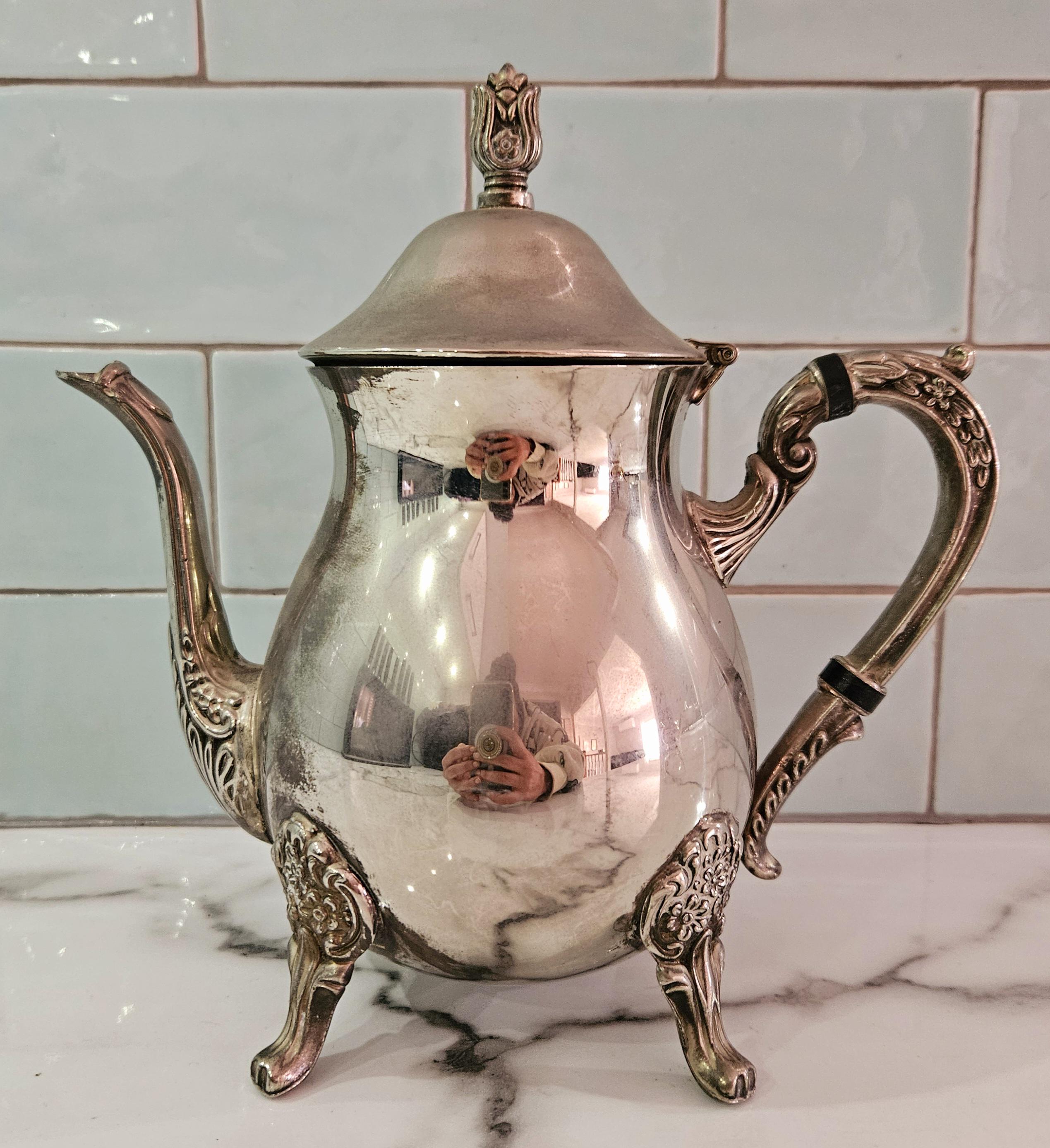 Antique Silver Plated Teapot - Etsy