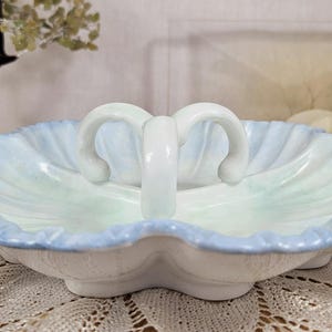 Vintage Handpainted Blue Serving Platter With Handle - Etsy