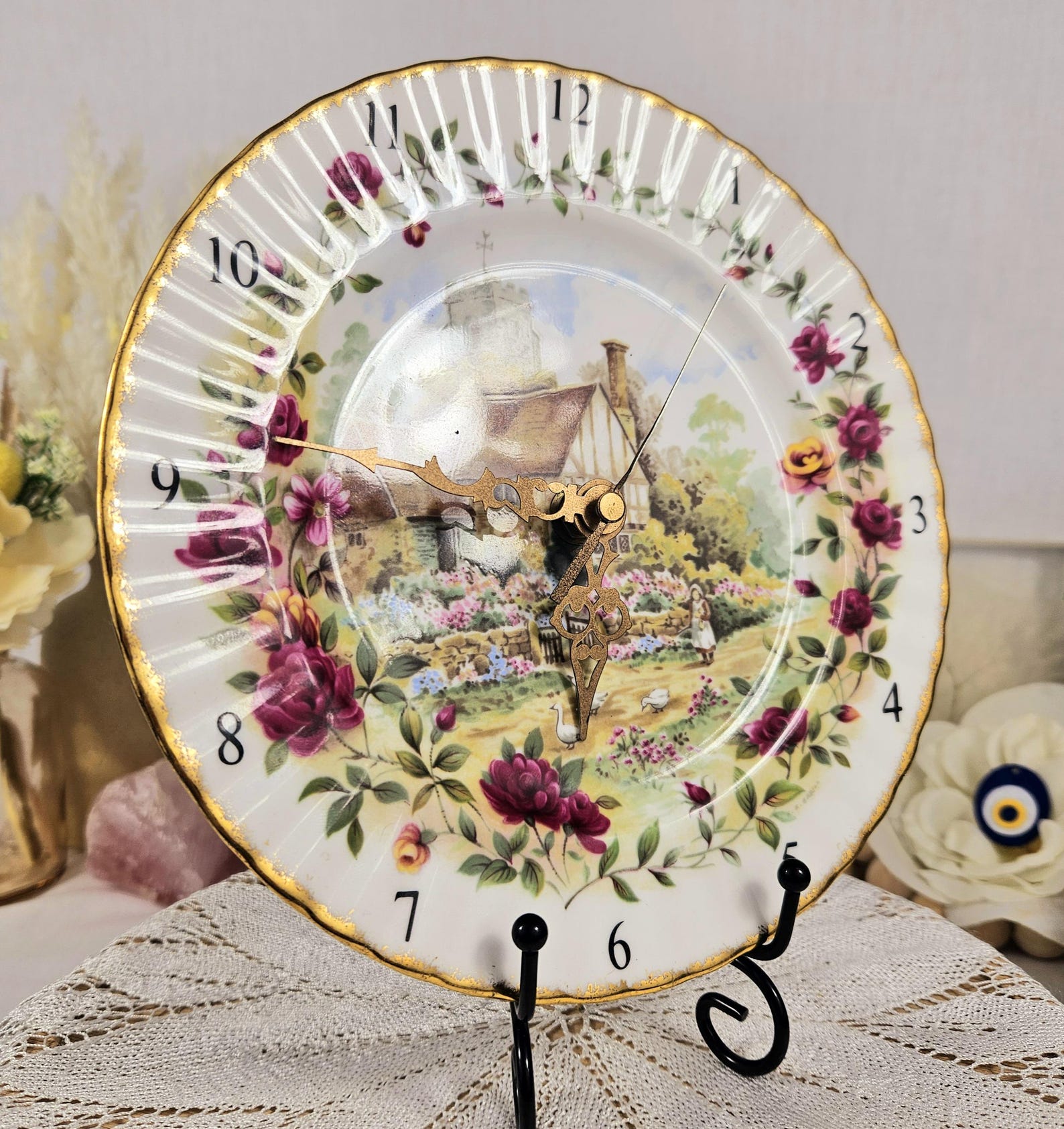 Vintage Royal Albert 'old Country Roses' Clock - Etsy