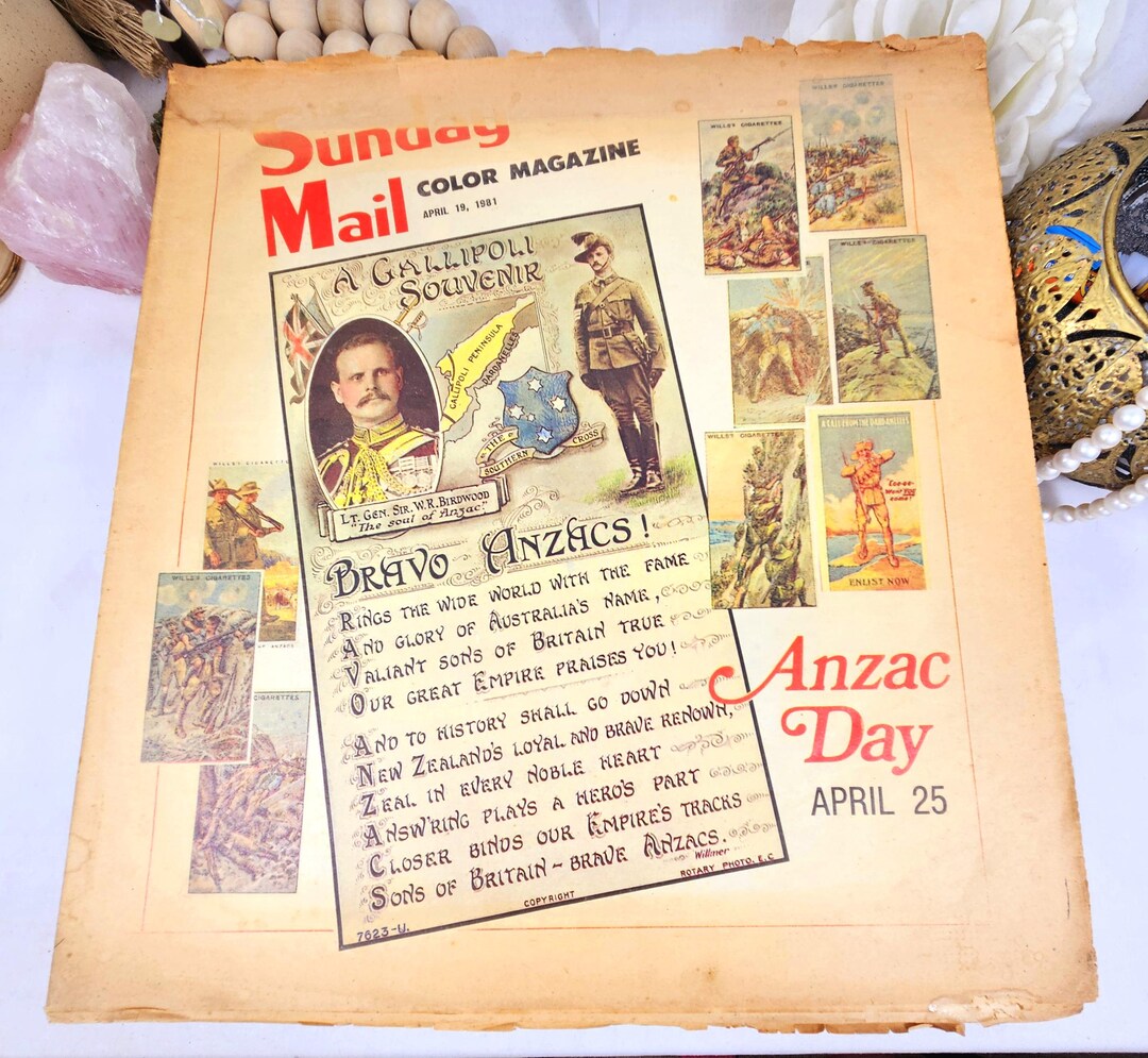Vintage 'sunday Mail' 1981 - Anzac Edition Newspaper - Etsy