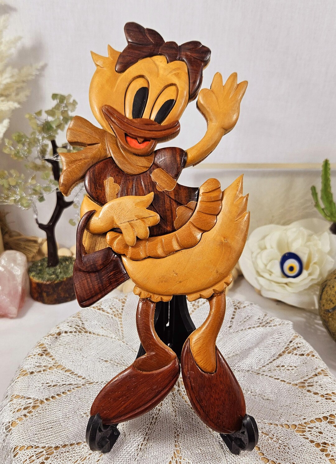 Vintage Wooden Mickey Mouse With Banjo Handmade Wall Plaque Collectors ...