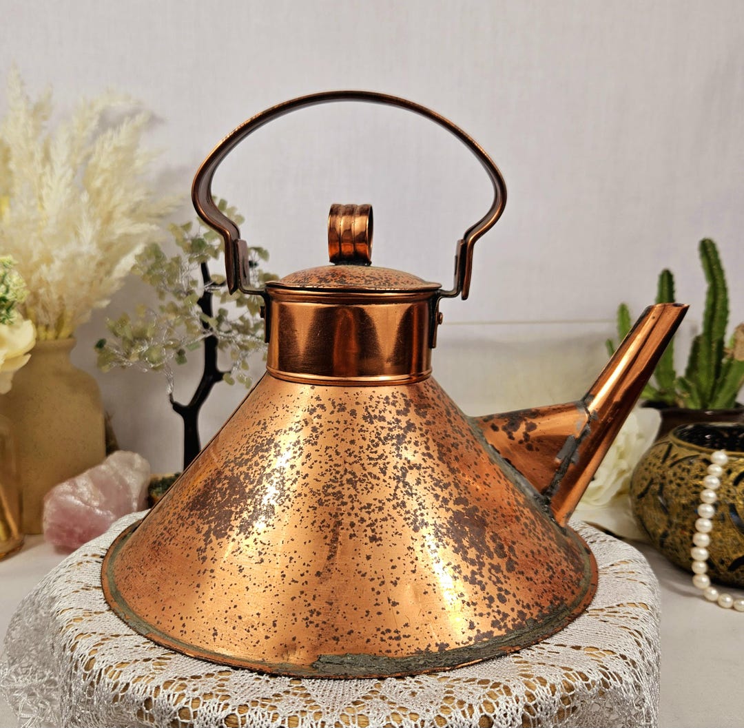 Antique Flat Bottomed Large Ship Copper Kettle - Etsy