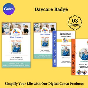 Canva Editable Daycare ID Badge Template: Nurse, Staff (digital) - Etsy