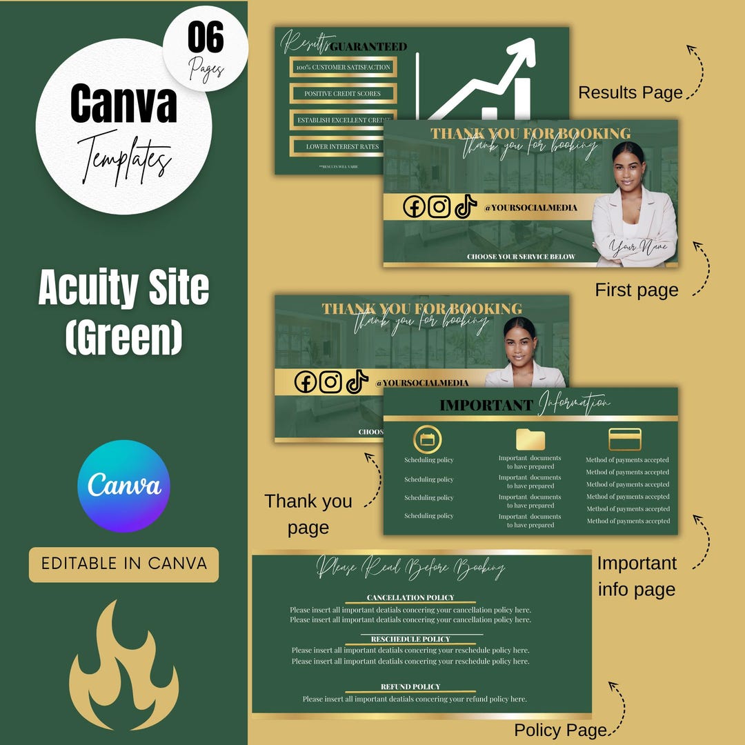 Acuity Credit Template, Editable Canva Template, Canva Credit Template ...
